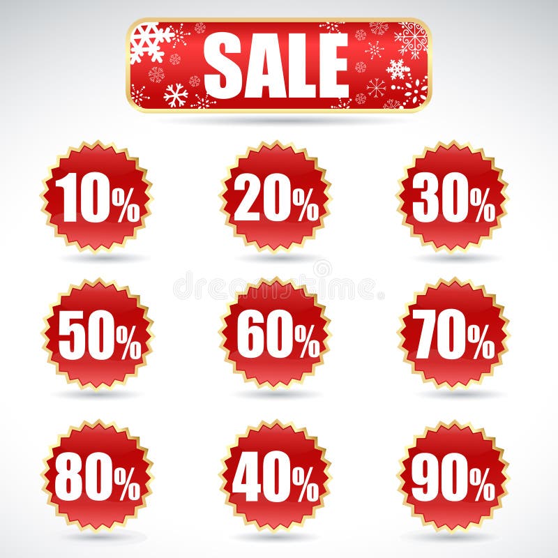 Christmas Sale Stickers and Tags for Discounts Stock Vector ...