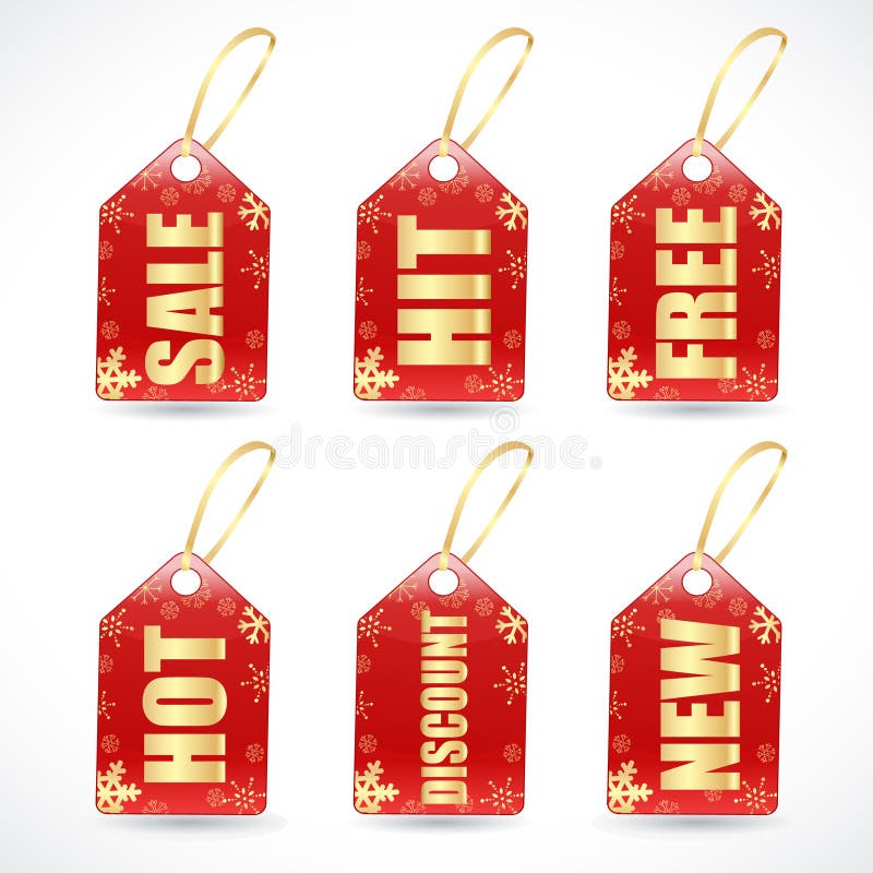Christmas Sale Stickers and Tags with Discounts Stock Vector ...