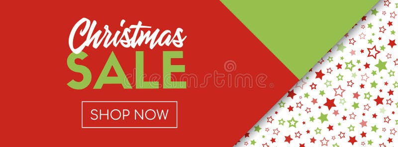 Christmas Sale Vector Banner Template. Shop Now Stock Vector ...