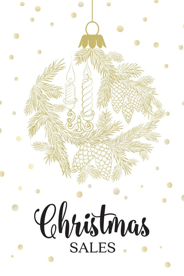 The christmas sales card stock vector. Illustration of frame - 64158783