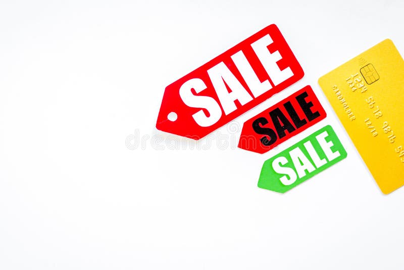Christmas Sales on White Background Top View Editorial Stock Photo ...