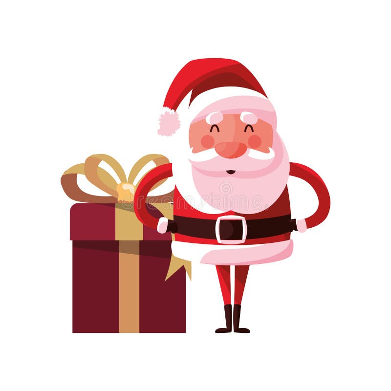 Christmas Santa Claus Gift Box Decoration Stock Vector - Illustration ...