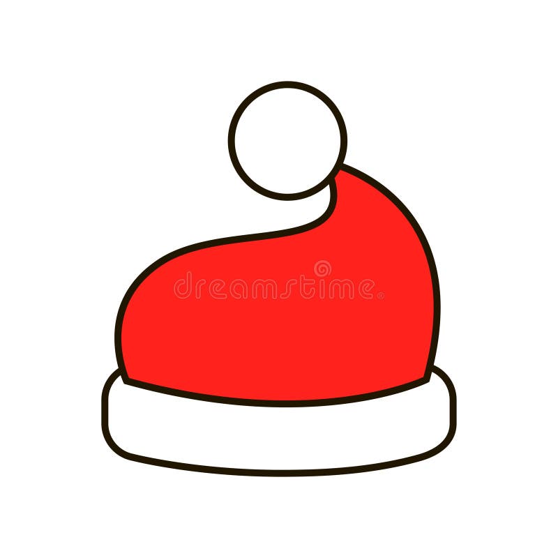 Christmas Santa Claus Hat Icon in Vector Stock Vector - Illustration of ...