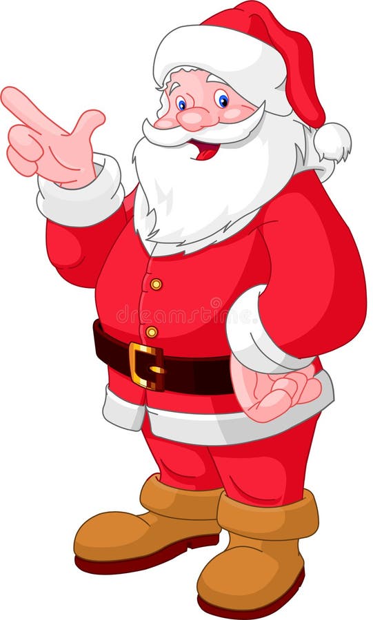 Christmas Santa pointing stock vector. Illustration of cartoon - 17337675