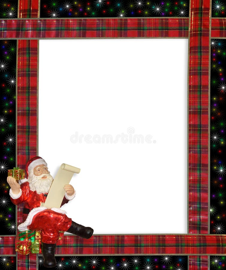 Christmas Santa Ribbons Border Frame Stock Illustration - Illustration ...