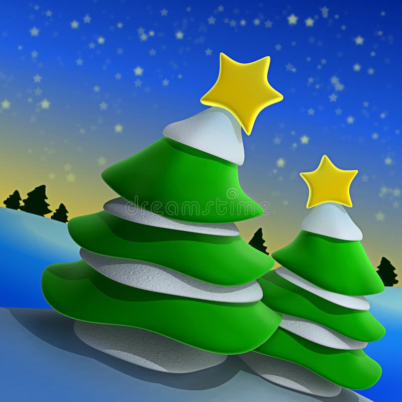 Christmas Scene stock illustration. Illustration of star - 7165253