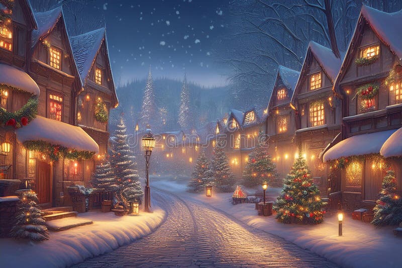 Christmas Scene Ai Generation Stock Illustration - Illustration of ...