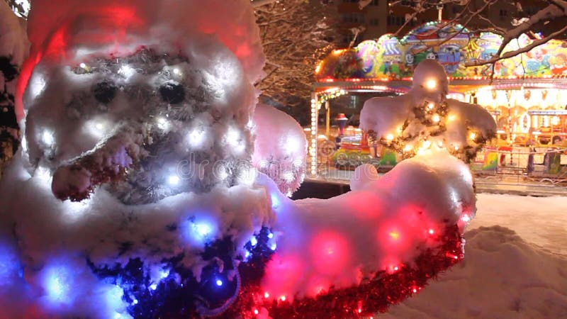 Christmas Scene with Fir Tree and Red Bauble Near Window with Bird ...