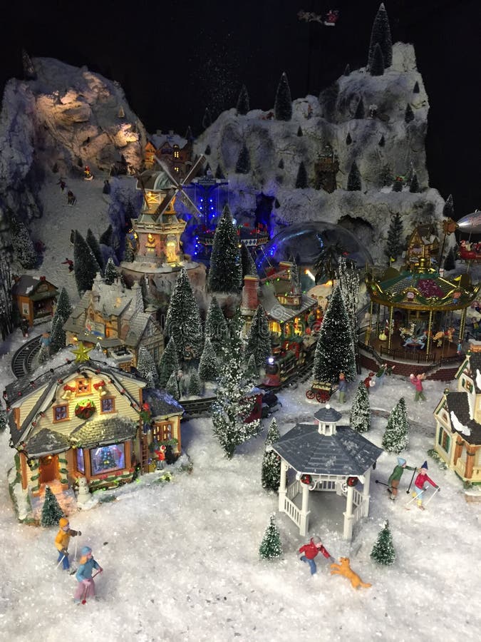 Christmas Village Scene Restaurant Editorial Stock Photo - Image of ...