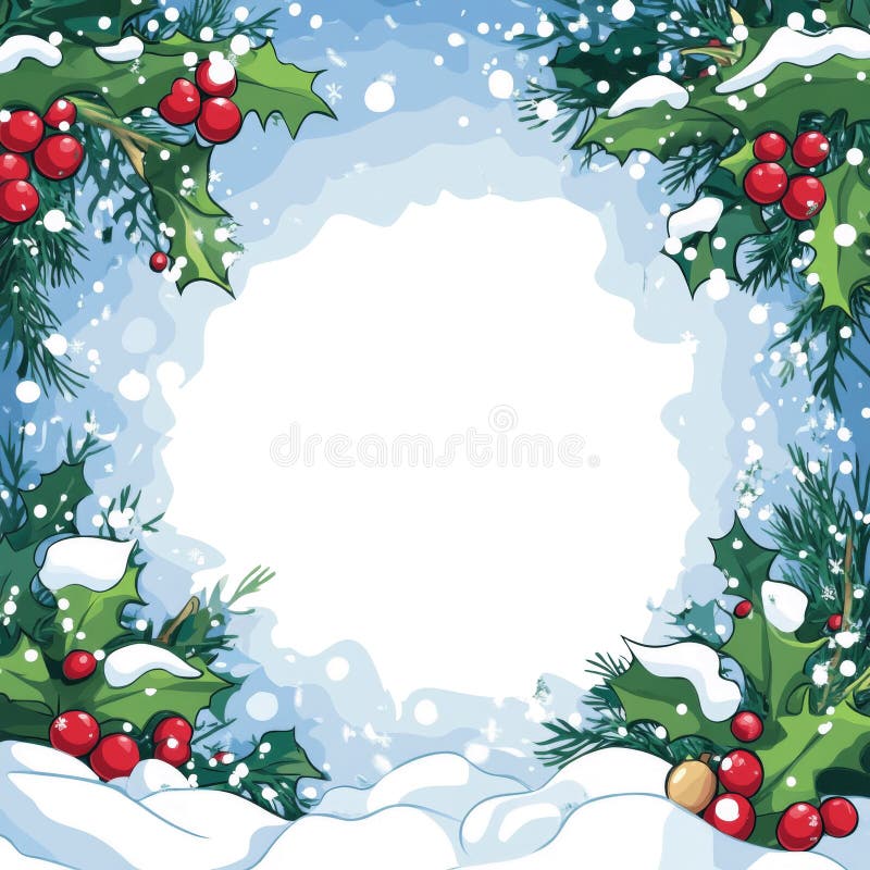 Christmas Scene Theme Border Stock Image - Illustration of xmas, green ...