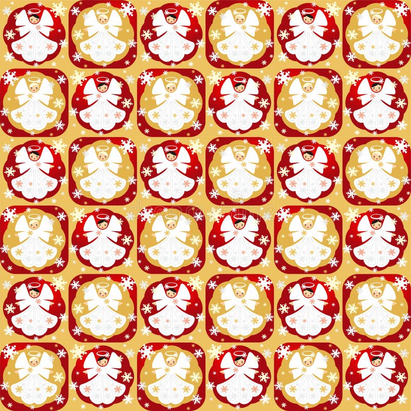 Angels seamless pattern stock illustration. Illustration of green ...