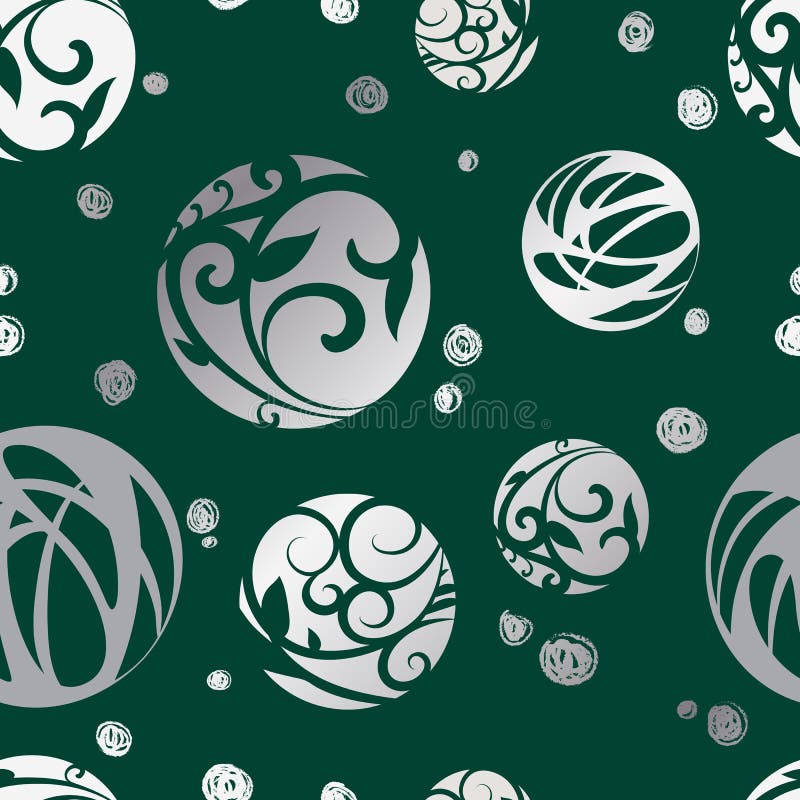 Christmas Seamless Pattern. Background with Silver Christmas Tree Balls ...