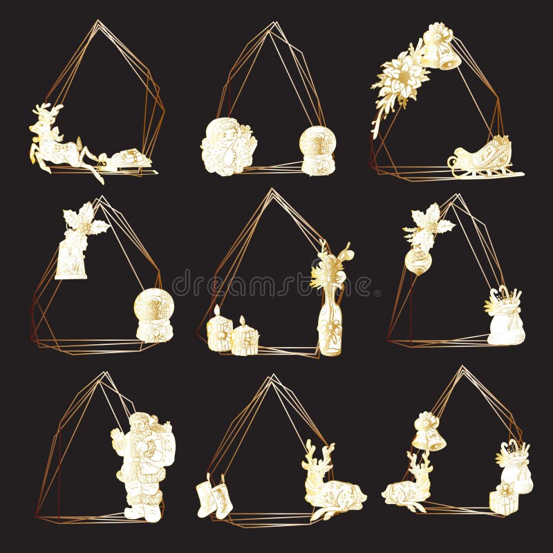 Beautiful Christmas Frames. Stock Vector - Illustration of christmas ...