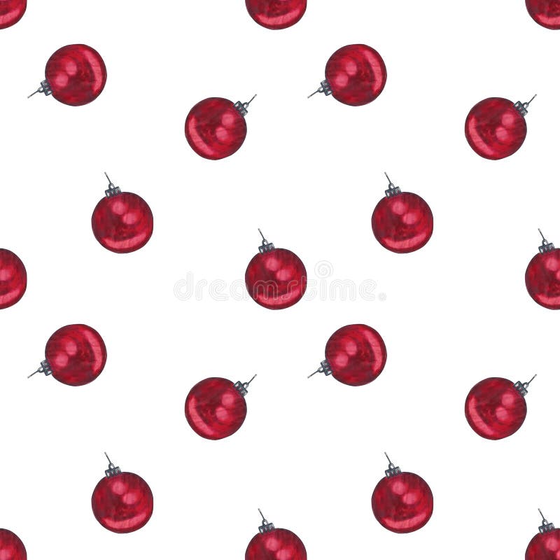 Christmas Seamless Pattern with Christmas Ball. Drawing Markers Stock ...