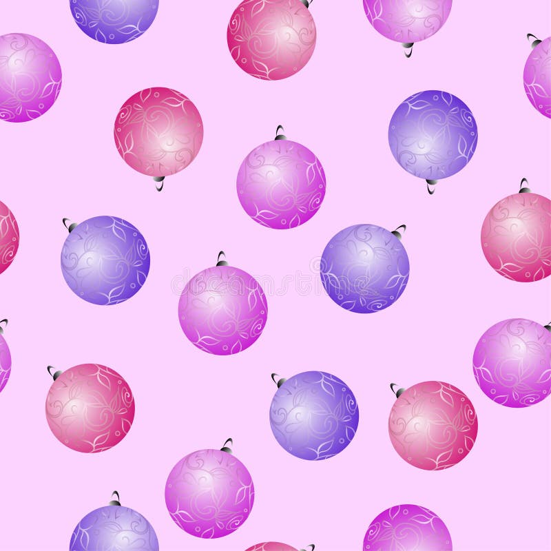 Christmas Seamless Pattern with Balls, Flat Vector Illustration Stock ...