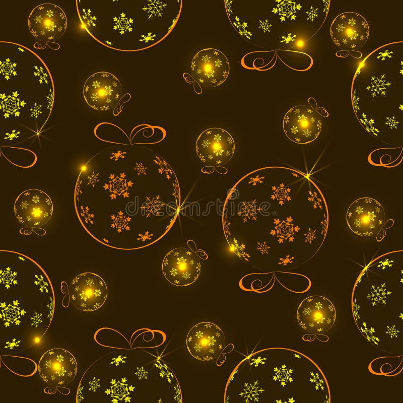 Christmas Seamless Pattern with Balls and Glitter Stock Vector ...