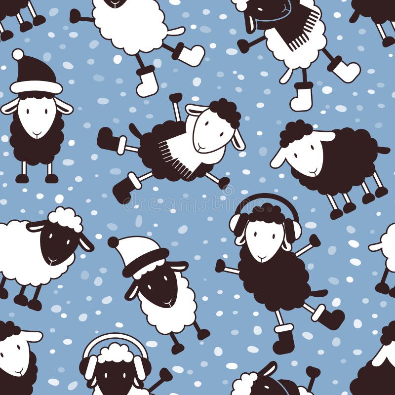 Christmas Seamless Texture Sheep Stock Illustrations – 312 Christmas ...