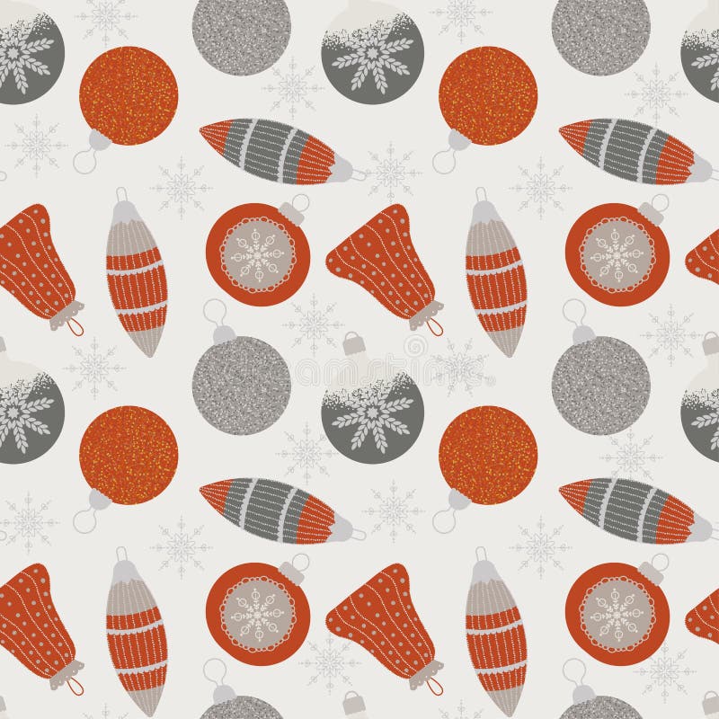 Christmas Seamless Pattern with Decorative Glass Balls. Vector ...