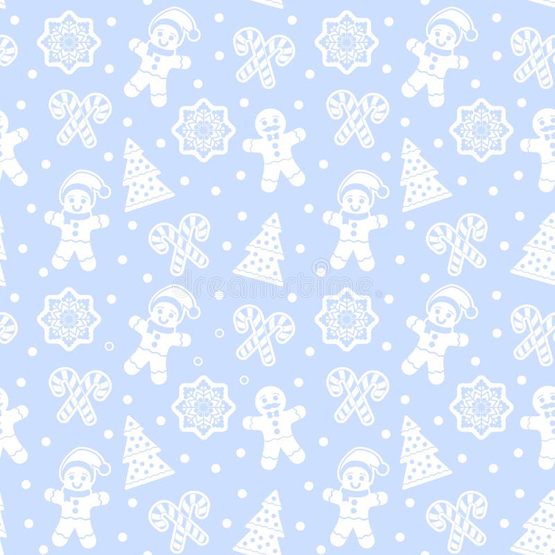 Christmas Seamless Pattern with Gingerbread Man Cookies Stock Vector ...
