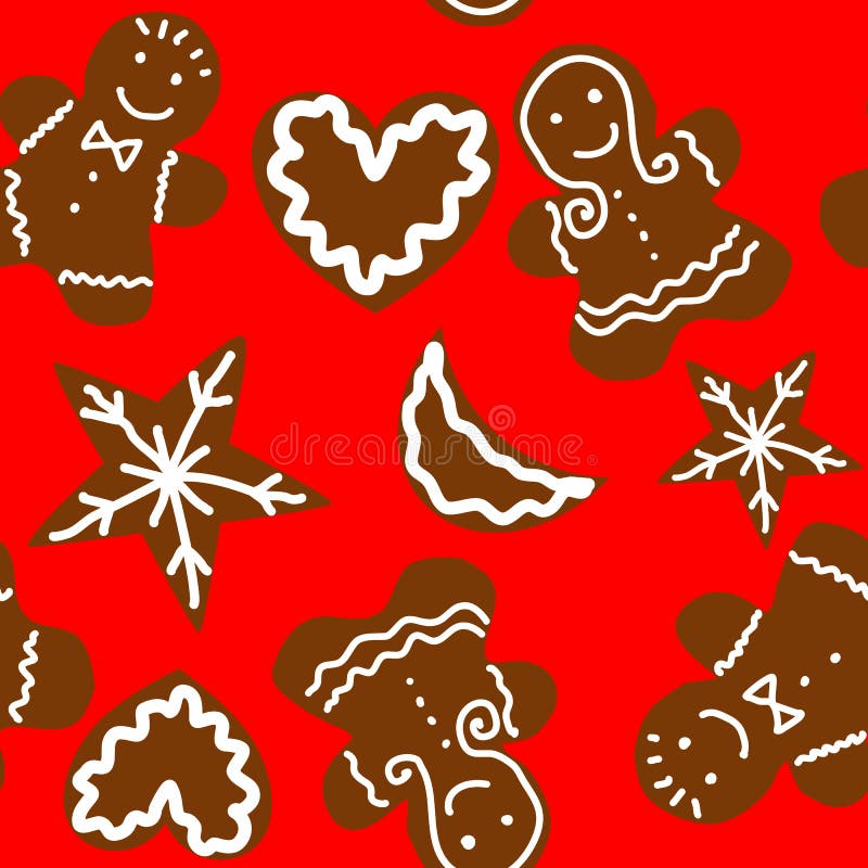 Christmas Seamless Pattern, Gingerbread Winter Surface Pattern, Winter ...