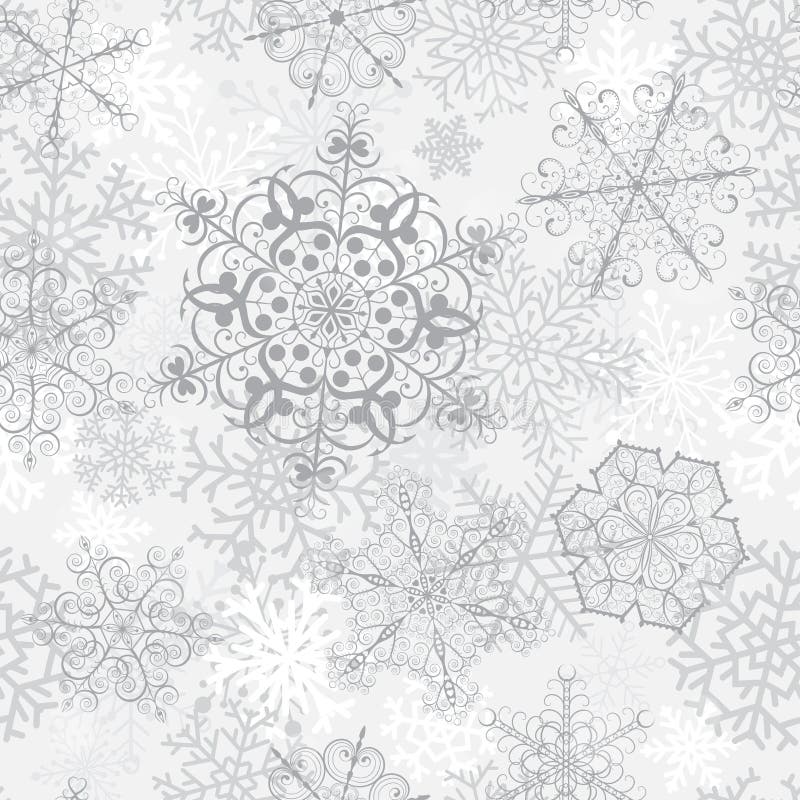 Christmas Seamless Pattern with Gray Snowflakes Stock Vector ...
