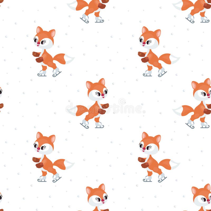 Funny Red Fox Seamless Pattern Stock Vector - Illustration of walk ...