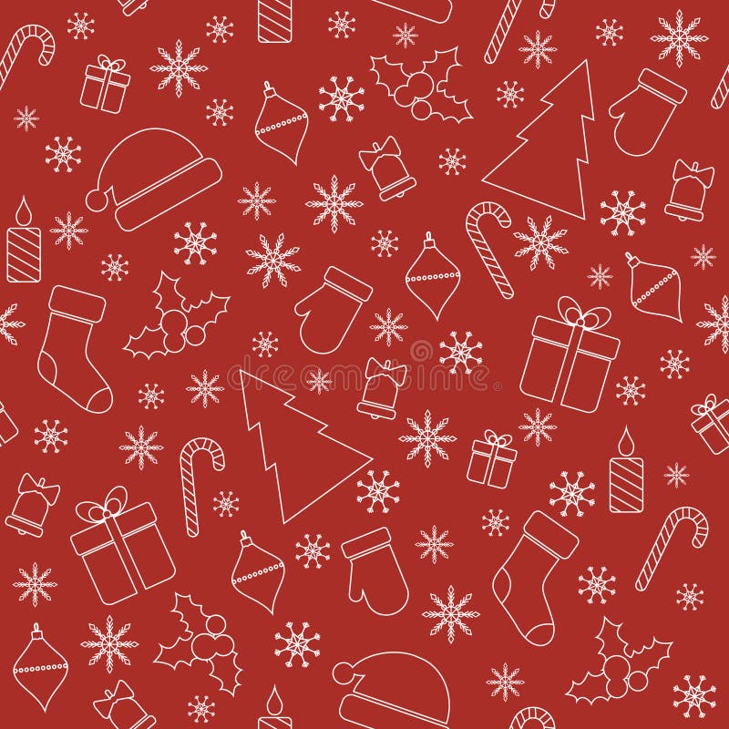 Christmas Seamless Pattern with Line Christmas Stock Vector ...