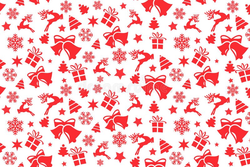Christmas Seamless Pattern with Christmas Red Elements Stock ...