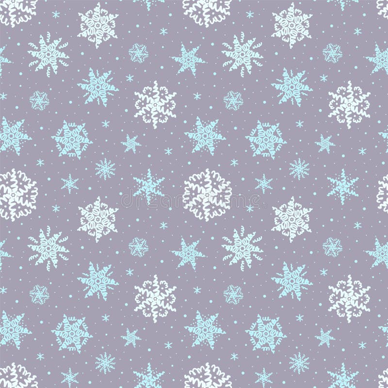 Christmas Seamless Pattern with Snowflakes, Winter Background. Stock Vector - Illustration of ...