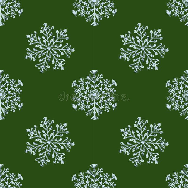 Christmas Seamless Pattern with White Snowflakes for Gift Wrapping ...