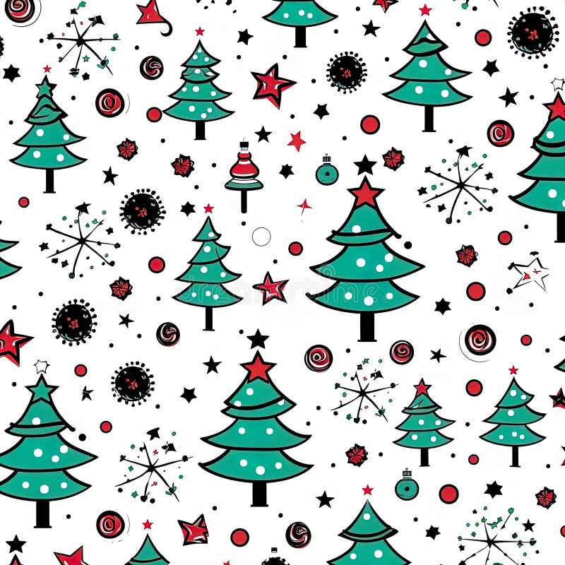 Christmas Seamless Pattern, Wrapping Paper Stock Illustration ...