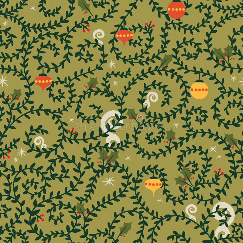 Christmas seamless texture stock vector. Illustration of green - 75176564