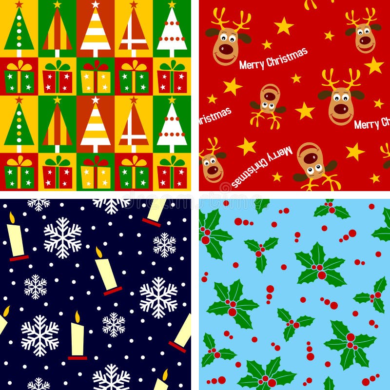 Christmas Seamless Tiles [1] Stock Vector - Illustration of berries ...