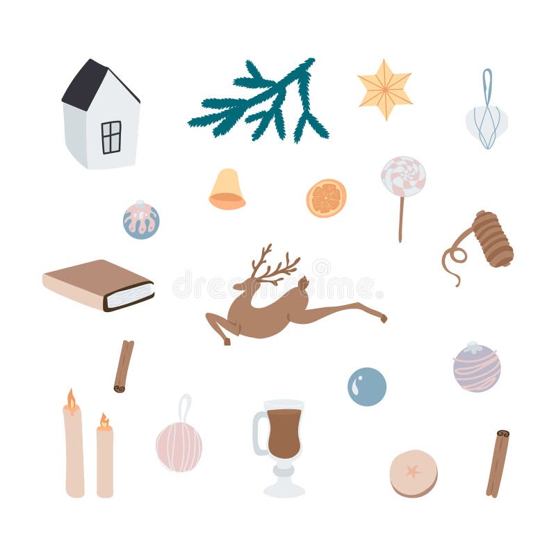 Christmas Season Collection Stock Vector - Illustration of home, drawn ...
