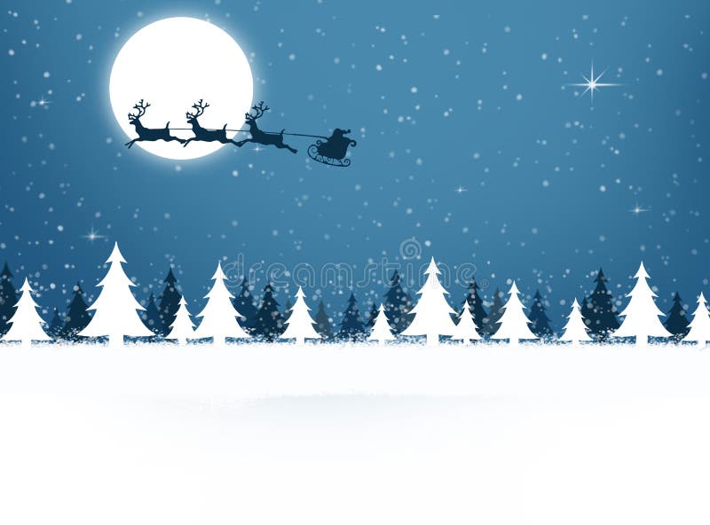 Christmas , Tree Season December , Blue Background Stock Illustration ...