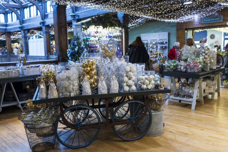 Christmas Section with New Year S Decorations Editorial Stock Photo ...