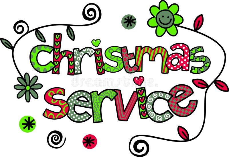 Christmas Service stock illustration. Illustration of typeface - 62799539