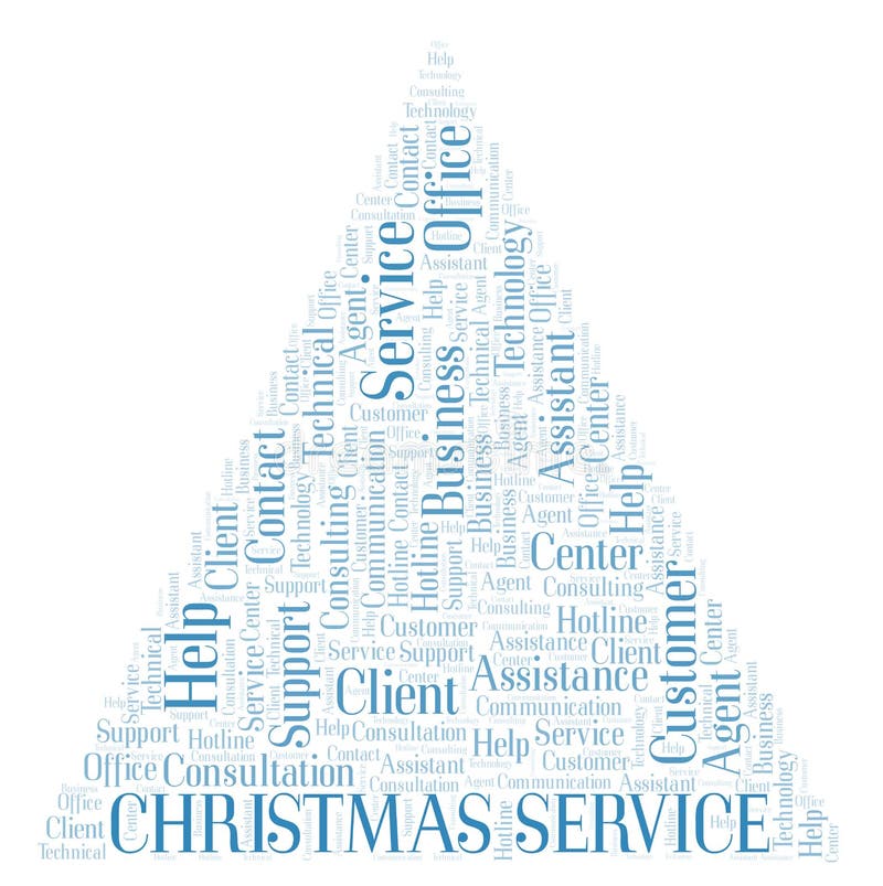 Christmas Service Word Cloud. Stock Illustration - Illustration of ...