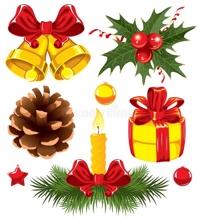 Christmas decorations stock vector. Illustration of burning - 16868424