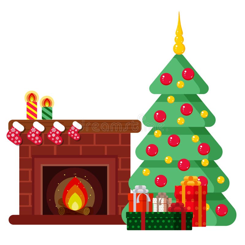 Christmas Set in Cartoon Style. Stock Vector - Illustration of year ...