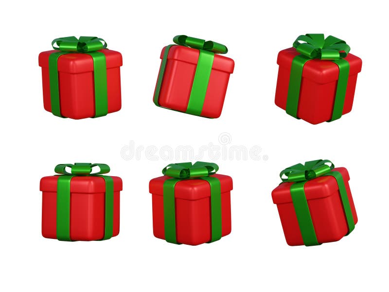 Christmas Set Collection Gift Boxes 3D Packaging Design Stock ...