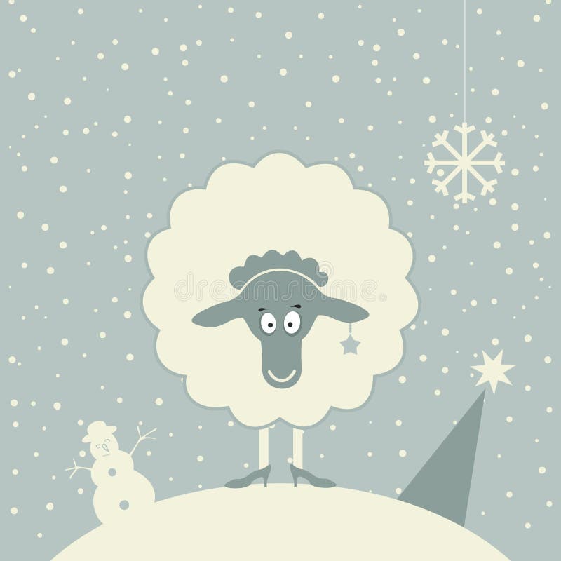 Christmas sheep stock vector. Illustration of dream, background - 46603963