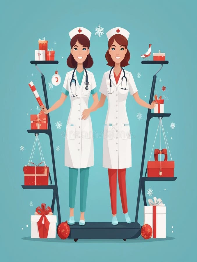 Christmas Shifts for Nurses Stock Image - Image of spreading ...