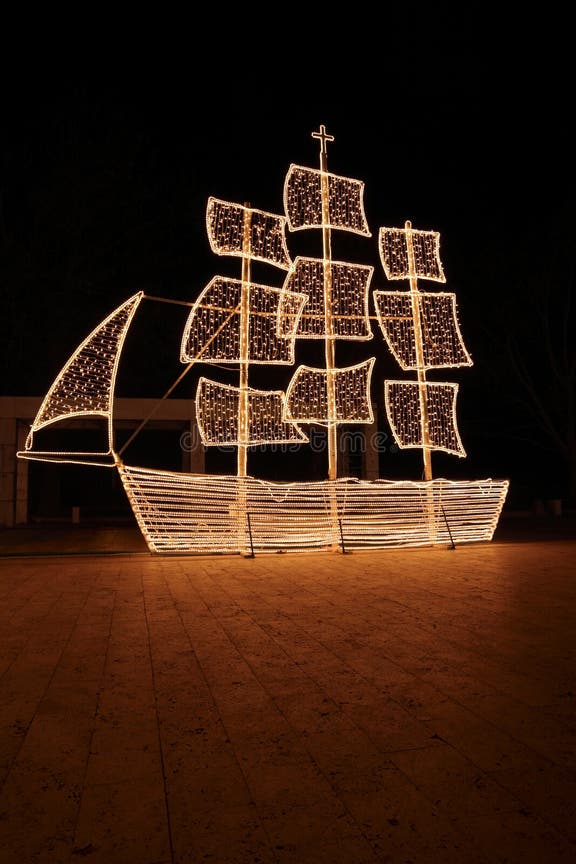 Christmas ship at night stock image. Image of sail, culture - 17742697