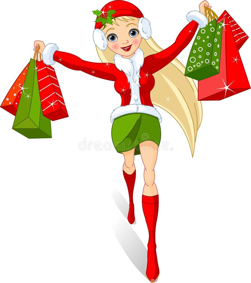 Christmas shopping stock vector. Illustration of happiness - 17301376