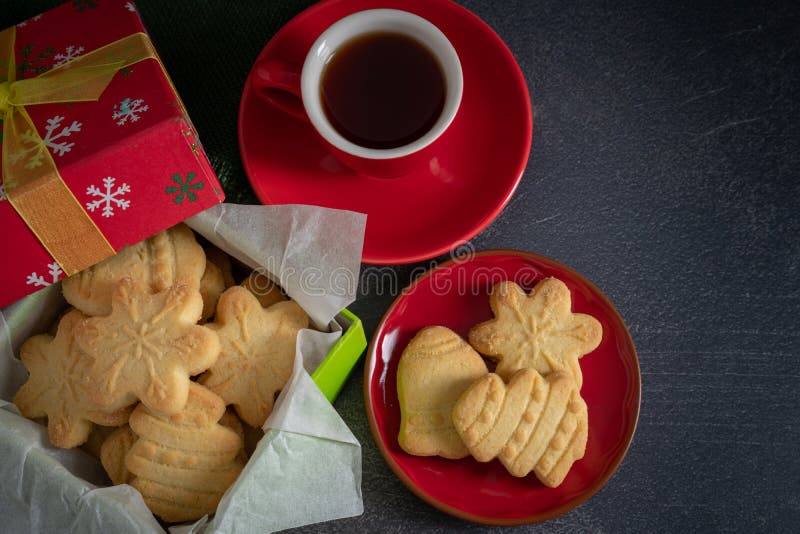 Christmas Shortbread Biscuits. Stock Image - Image of shortbread, plate ...