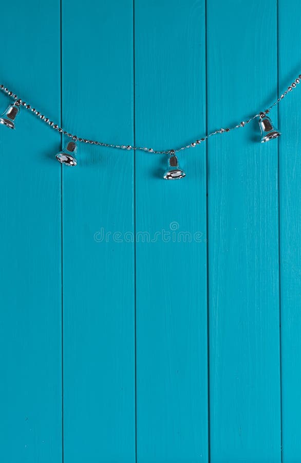 Christmas Silver Bell Blue Wall Stock Photos - Free & Royalty-Free ...