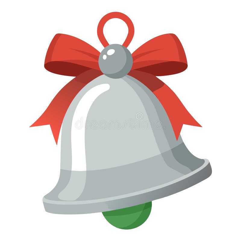 Christmas Silver Bell Jingle on Ribbon. Christmas New Year Image Stock ...