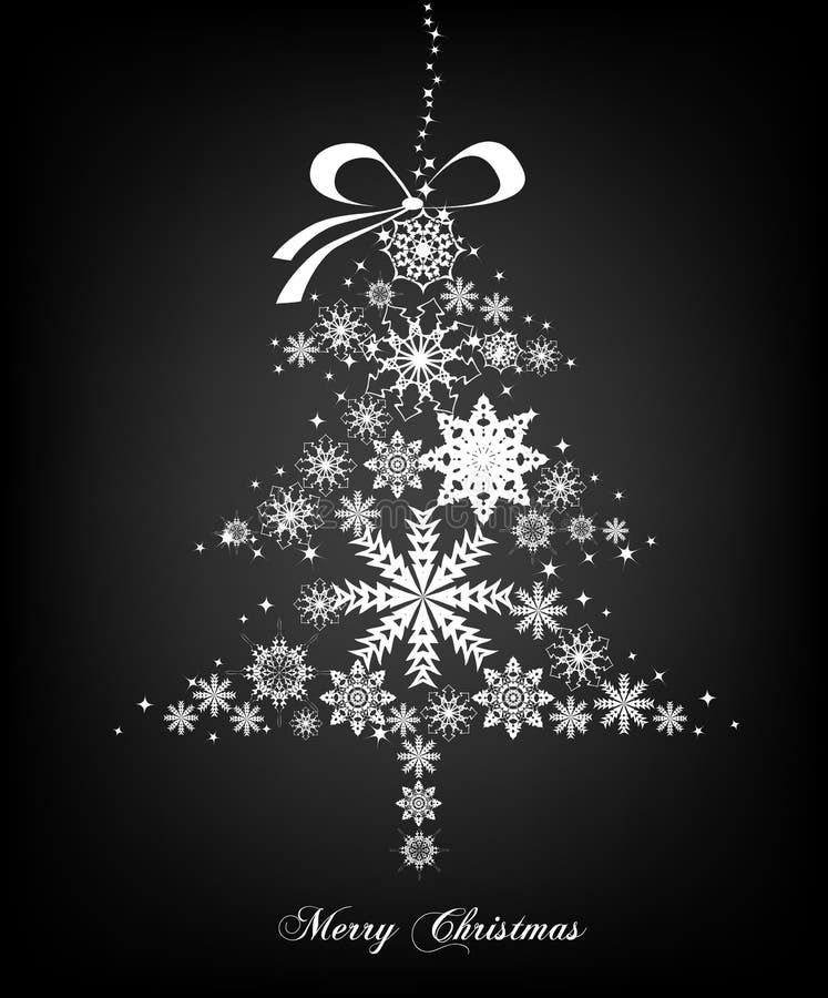Christmas Silver Tree with Stars. Vector Stock Vector - Illustration of ...