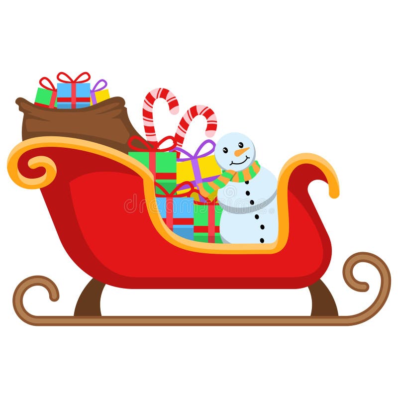 Christmas Sleigh Illustration Stock Vector - Illustration of sleigh ...